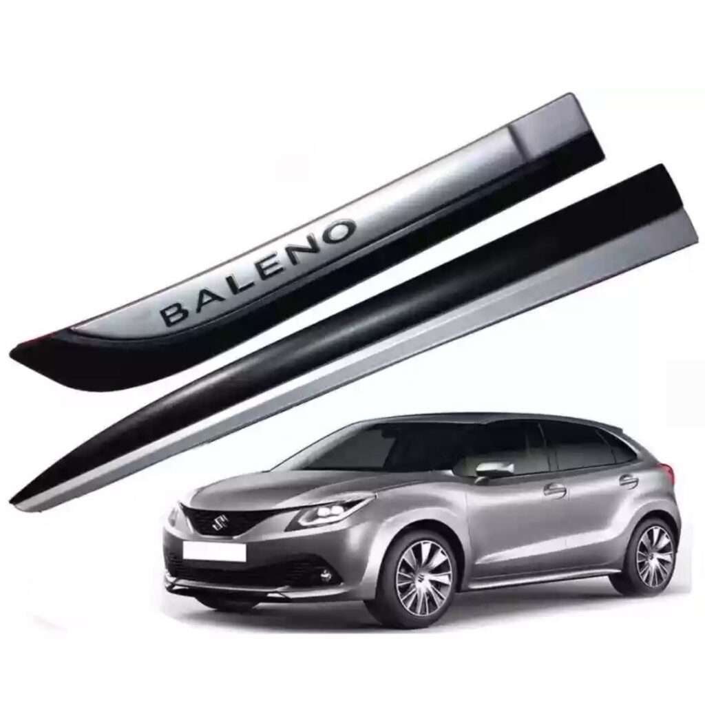Premium Maruti Baleno Side Cladding | Black And Silver
