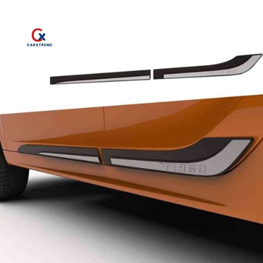 Premium Tata Tiago Side Cladding | Black And Silver Color