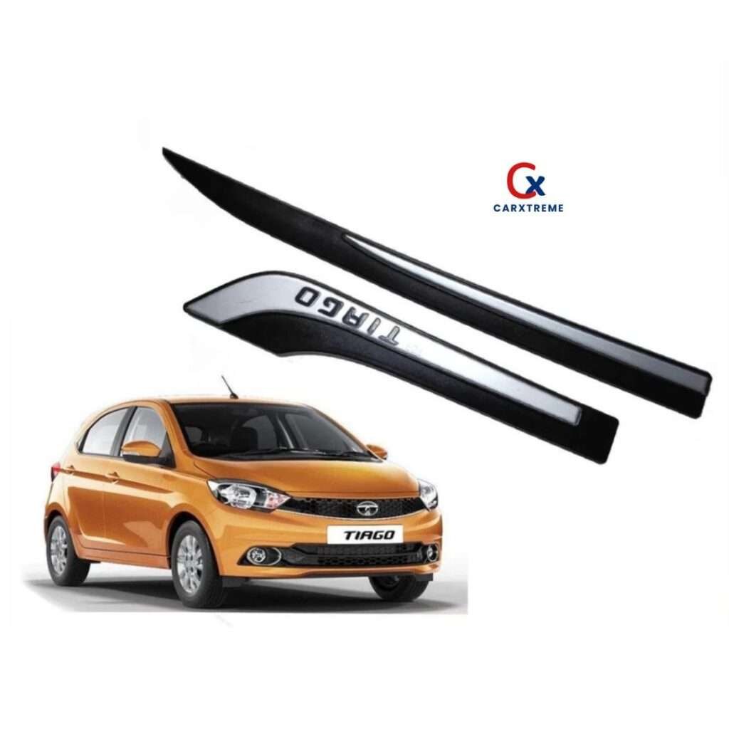 Premium Tata Tiago Side Cladding | Black And Silver Color