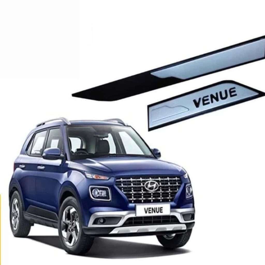 Hyundai Venue Side Cladding, Black And Silver Color