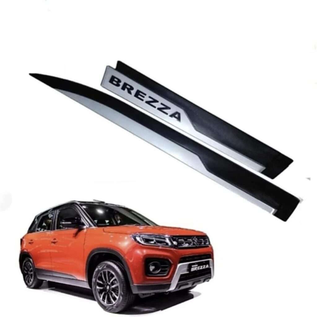 luxurious New Brezza Side Cladding, Black And Silver Color